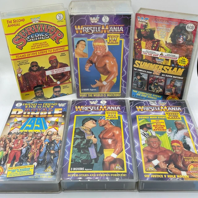 WWE (WWF) CLASSIC Golden Era PPVs VHS x 6 (WrestleMania IV/VII/VIII ...