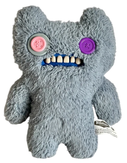 FUGGLER SNUGGLER SOFT Toy Grey Blue Button Eyes & Butt Ugly Monster ...