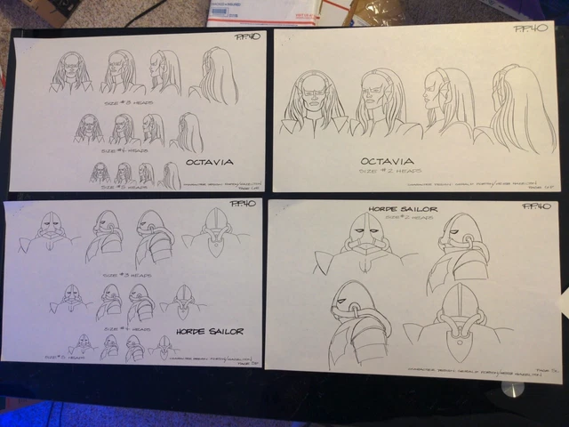SHE-RA ANIMATION CEL vintage MOTU cartoon MODEL SHEET princess power he ...