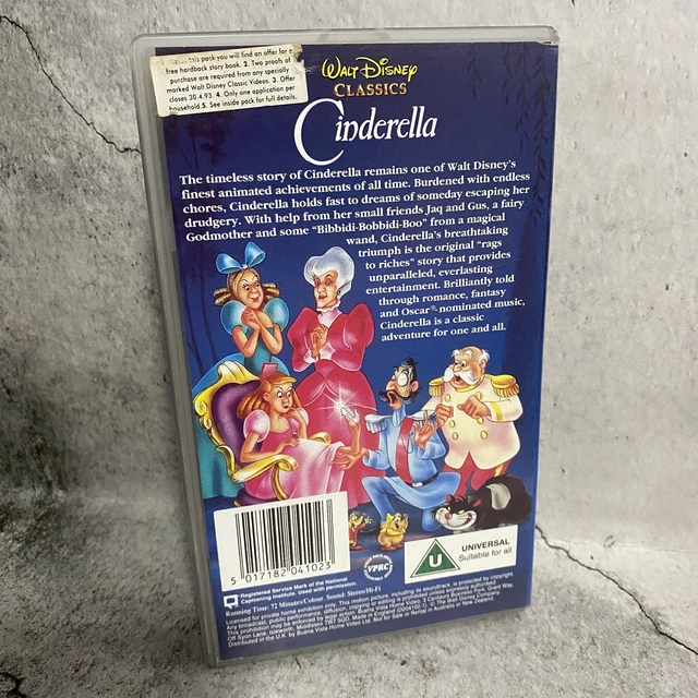 CINDERELLA VHS WALT Disney Classic Video Tape £4.10 - PicClick UK