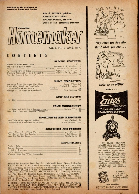 AUSTRALIAN HOMEMAKER - June 1957 - 1950s mid-century vintage home ...