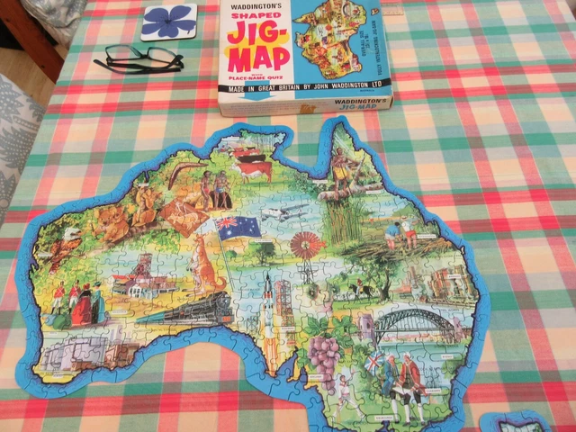 VINTAGE WADDINGTON'S SHAPED JIG-MAP CIRCA 1970's OF AUSTRALIA £6.60 ...