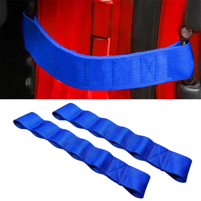 CUSTOM DOOR CHECK Straps for Jeep Wrangler TJ JK JKU JL JLU Blue (2 pcs ...