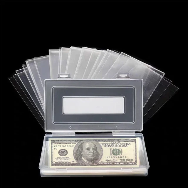MONEY SLEEVE FOR Bills, Dollar Bill Holder with Storage Case, 100 ...