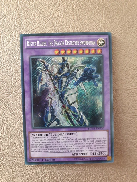 YUGIOH BUSTER BLADER The Dragon Destroyer Swordsman Secret Rare Mp16-En210 1St E $12.99 ...