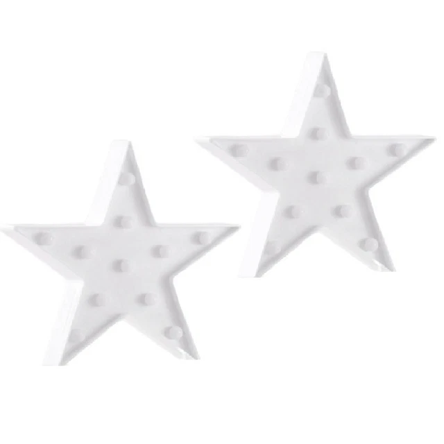 2 PCS STAR Plastic Night Lights Battery Operated LED Marquee Star Sign Star3189 £15.12 - PicClick UK
