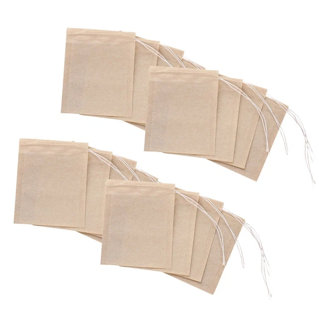 200 PCS REUSABLE Tea Bags Paper Drawstring Filter Bags for Coffee Herbs ...