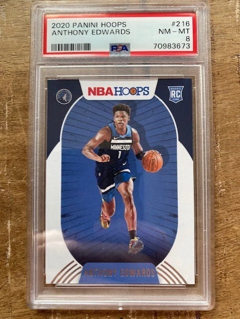 2020-21 PANINI HOOPS #216 Anthony Edwards Timberwolves PSA 8 RC Rookie ...
