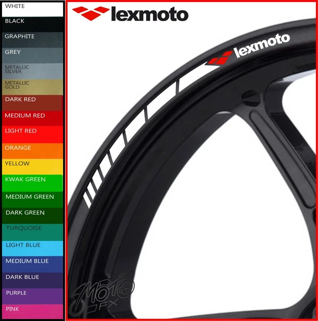 LEXMOTO WHEEL RIM Stickers Decals - 20 Colours Available - venom milano ...