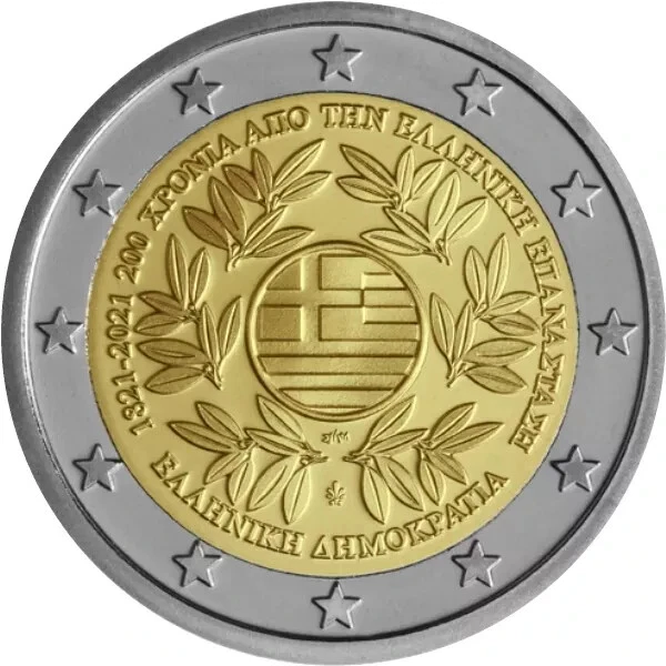 2 EURO 2021 Griechenland *200 Jahre Griechische Revolution* unz. EUR 4 ... 2 EURO 2021 Griechenland *200 Jahre Griechische Revolution* unz. EUR 4 ...