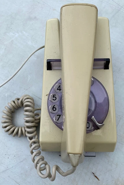 VINTAGE RETRO 1970S 1980s BT ROTARY DIAL TRIM PHONE TRIM-PHONE CREAM ...