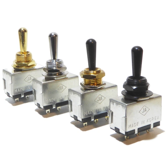 ELECTRIC GUITAR TOGGLE switch 3 way chrome, black or gold pickup ...