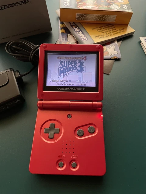 NINTENDO GAMEBOY ADVANCE SP Red Flame. + 2 Giochi.scatole piú libretti ...