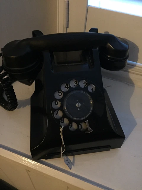 VINTAGE BLACK GPO Rotary Dial Phone Hand Set Retro 50s Bakelite £24.99 ...