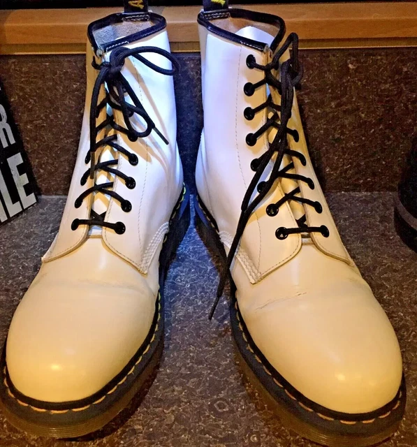 DR MARTENS 1460 white smooth leather boots UK 12 EU 47 £69.00 - PicClick UK