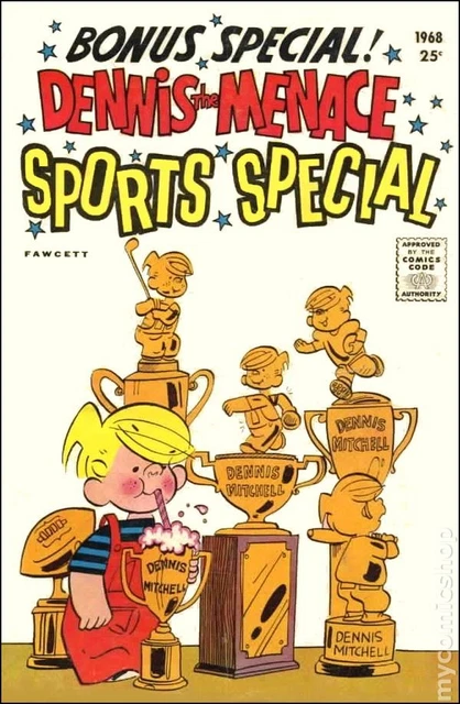 DENNIS THE MENACE Sports Special #52 VG 1968 Stock Image Low Grade £4. ...