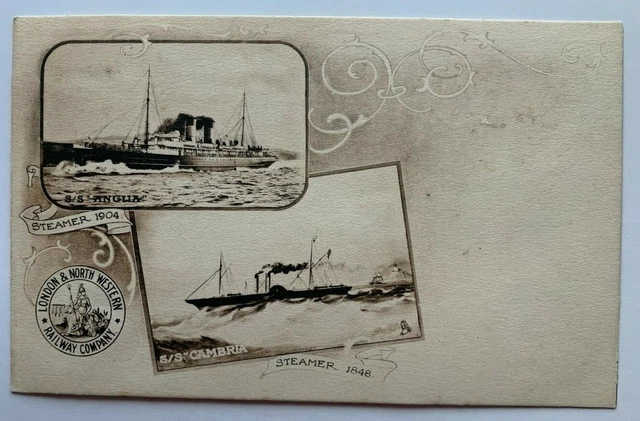 UK SHIP POSTCARD London & North Western Railway Steamships SS Anglia SS ...