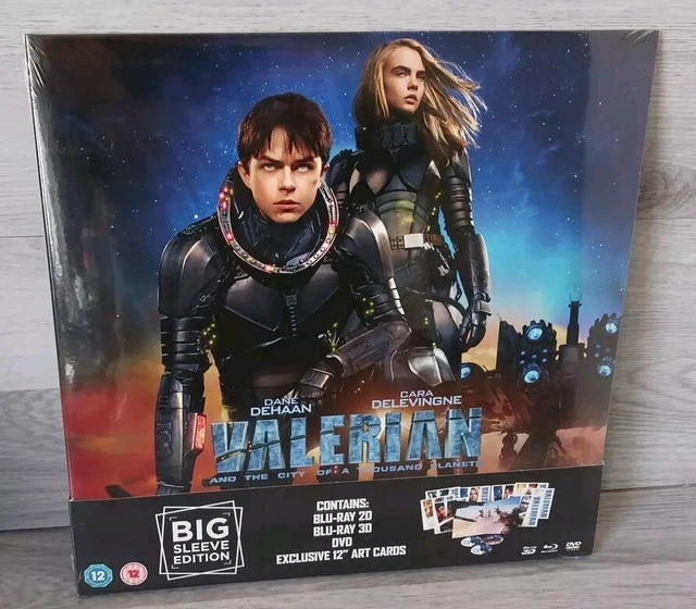 VALERIAN 3D BIG Sleeve Edition - 2D Blu Ray - DVD & 12" art cards New ...