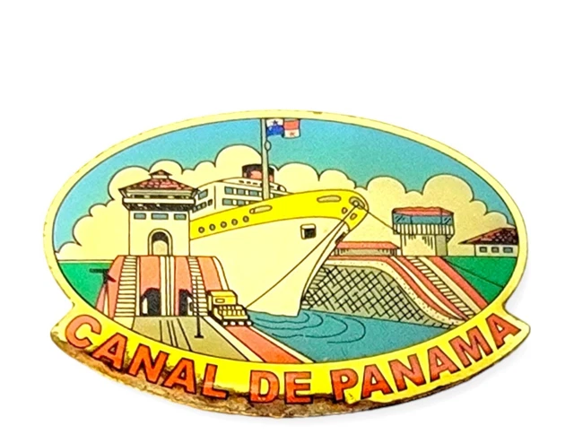 VINTAGE CANAL DE Panama Pin Panama Canal Ship Ferry Tunnel Souvenir ...
