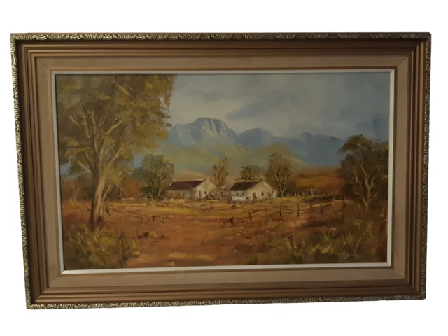 ORIGINAL OIL PAINTING From Maurice Le Grange South African Farm Sealed ...