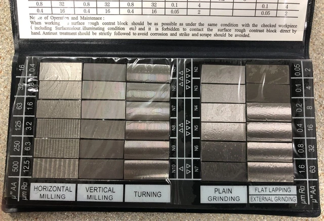 SURFACE ROUGHNESS COMPARISON Sample Block, Ra0.05-12.5mm, Roughness ...