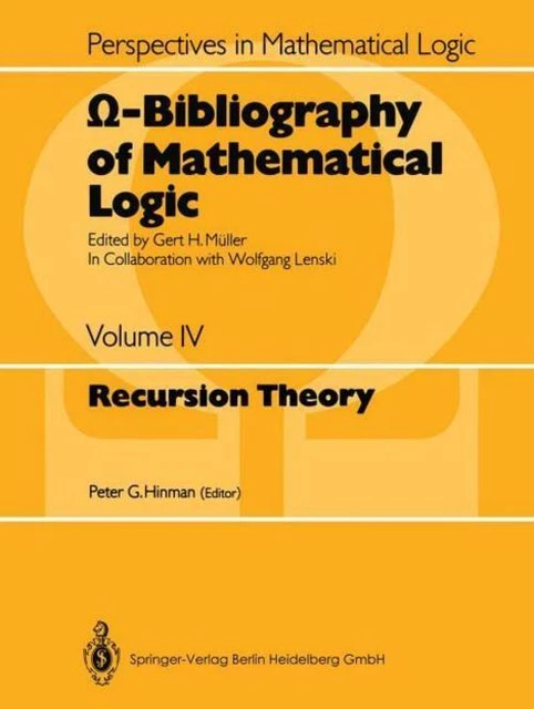 Bibliography Of Mathematical Logic Recursion Theory Perspectives In Ma Eur 5438 Picclick Fr 8326