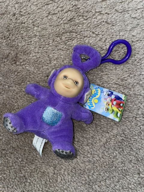 VINTAGE 1998 TELETUBBIES Plush Clip On Keychains Tinky Winky 6" Purple ...