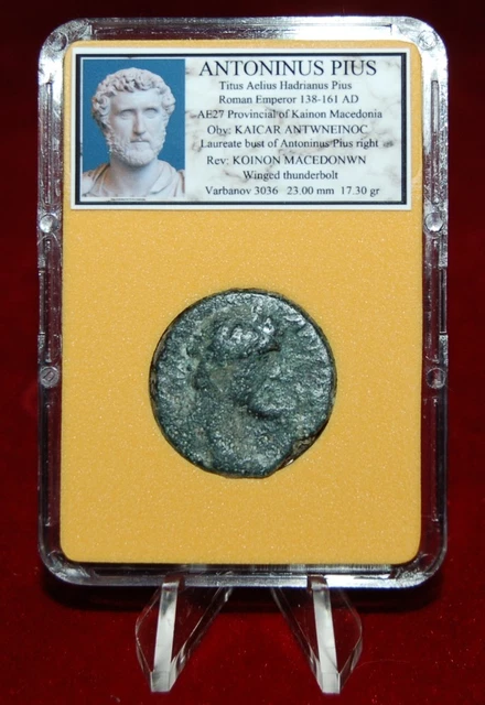 ANCIENT ROMAN EMPIRE Coin Of ANTONINUS PIUS Winged Thunderbolt On ...