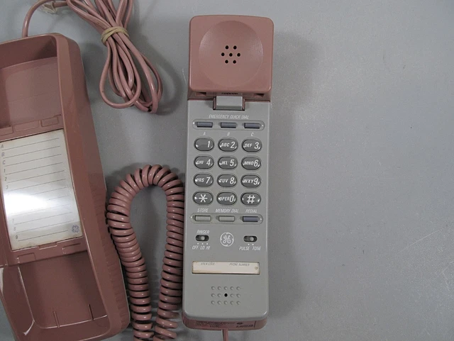 VINTAGE PINK GE Phone Push Button Thomson Model 2-9051LRB Tested ...