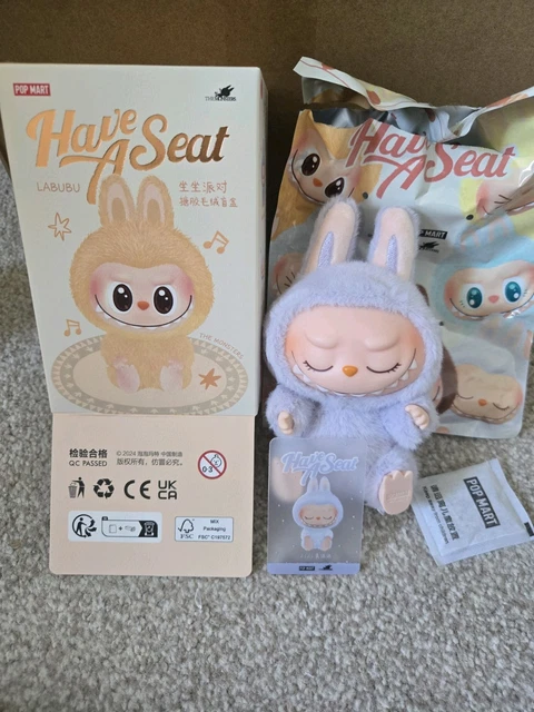 AUTHENTIC POPMART HAVE A Seat Labubu Vinyl Plush Pendant Purple Zizi £ ...