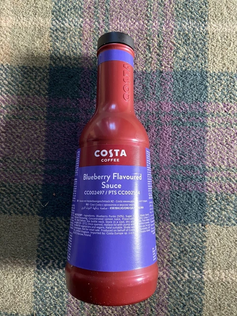 COSTA COFFEE BLUEBERRY Flavoured Sauce / 1 Litre Bottle (Vegan / Halal ...