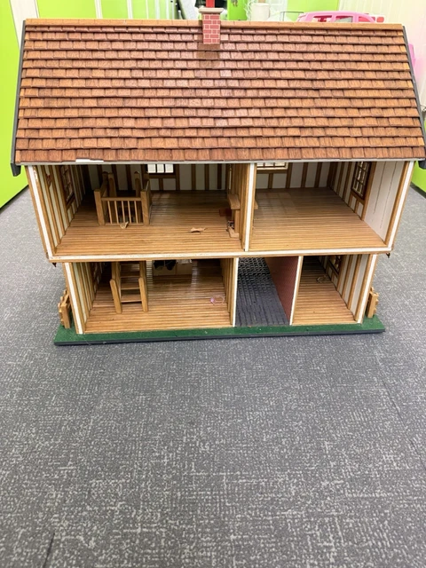 WOODEN TUDOR COTTAGE Doll's House 1:12 Scale 4 Rooms 2 Stories Part ...