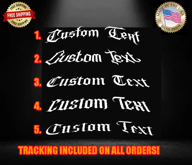 CUSTOM WINDSHIELD BANNER Lettering Arch Vinyl Decal Sticker Text Car ...