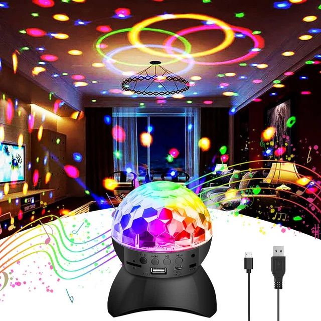 USB ROTATING LED Disco Ball Light RGB Stage Show DJ Party Light Club ...