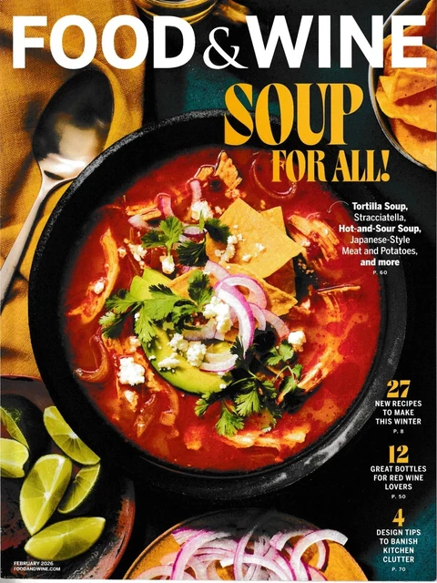 B RAND NEW Food & Wine Magazine February 2026 Free Shipping £11.33 ...