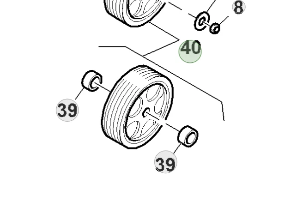 TONDEUSE À GAZON authentique John Deere JX90 SA1597 roue et pneu ...