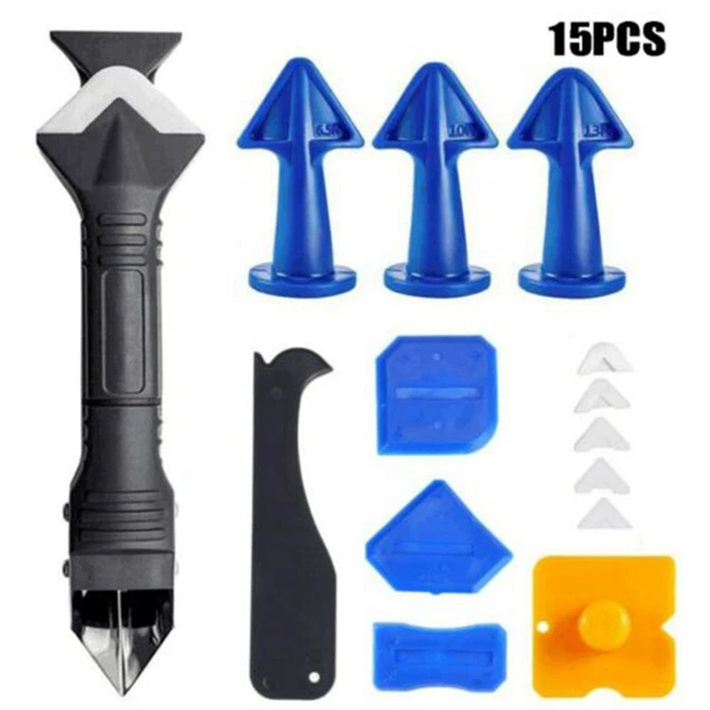 3 IN1 SILICONE Sealant Remover Tool Kit Scraper Caulking Mould ...