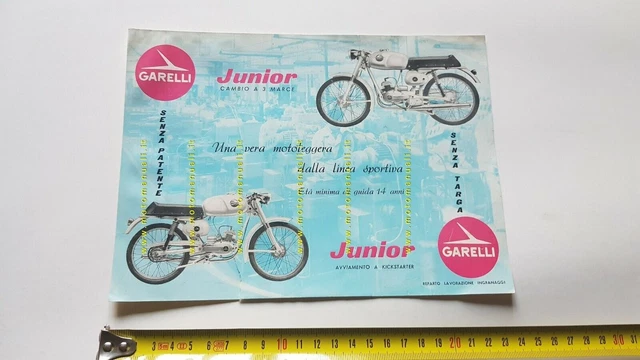 GARELLI 50 JUNIOR 1963 depliant originale ciclomotore moped brochure ...