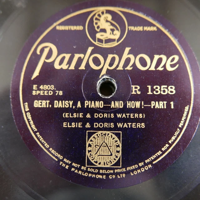78RPM ELSIE & DORIS WATERS gert daisy & a piano and how R 1358 £20.00 ...