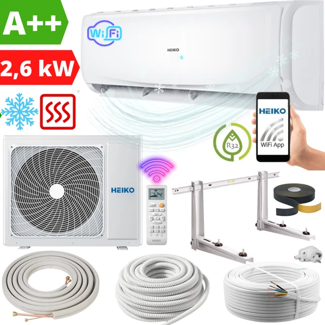 SPLIT KLIMAANLAGE 9000 BTU Klimagerät Inverter Klima 2,6 kW R32 ...