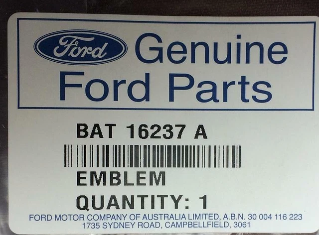GENUINE FORD FALCON BA BF FG FPV F6 GT GTP COBRA Boot or Skirt Badge ...