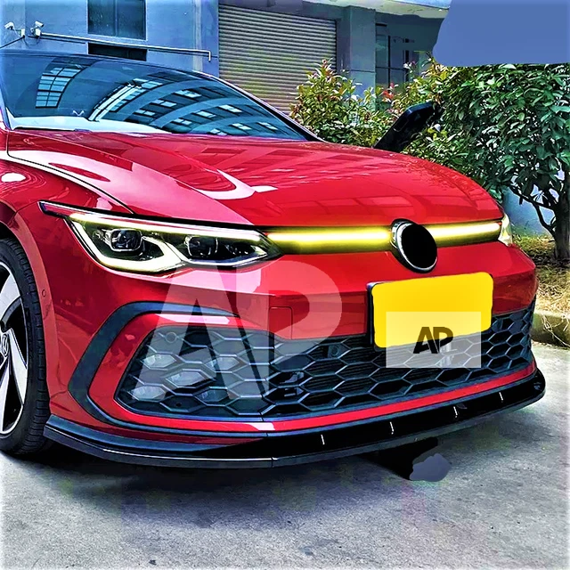VW GOLF MK8 GTI GTD R Line Gloss Black Front Splitter Spoiler Lip Body ...