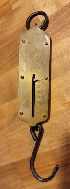 ANTIQUE VINTAGE BRASS Face Spring Balance 50lb Scale John Chatillon New ...