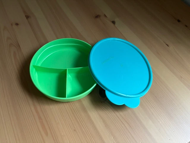 VINTAGE TUPPERWARE 6” Round Divided Kids Snack Section Dish Travel ...