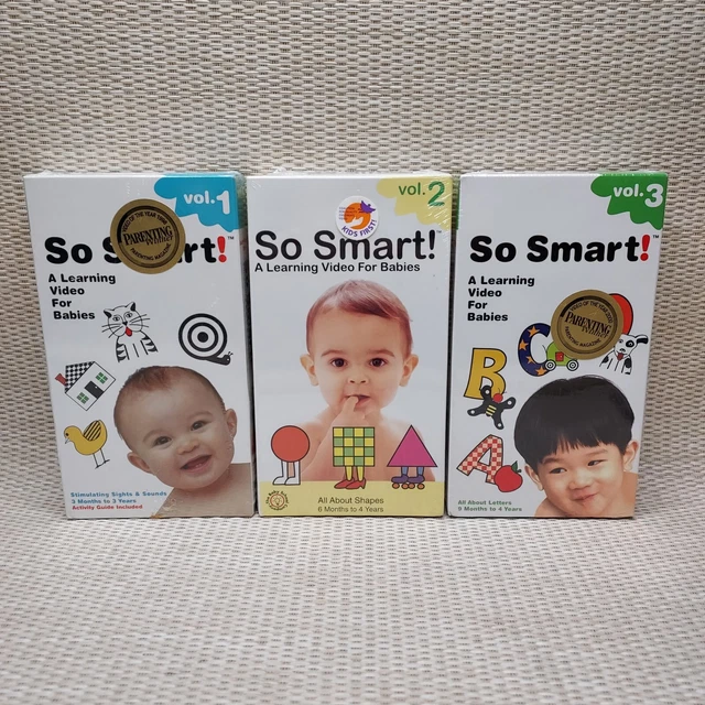 SEALED VHS SO Smart! Vol 1, 2, 3 Sights Sounds Shapes Letters The Baby ...