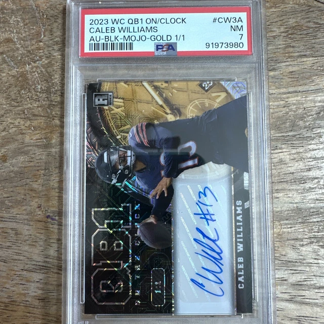 CALEB WILLIAMS 2023 Wild Card QB1 On The Clock Rookie nero auto #d 1/1 ...