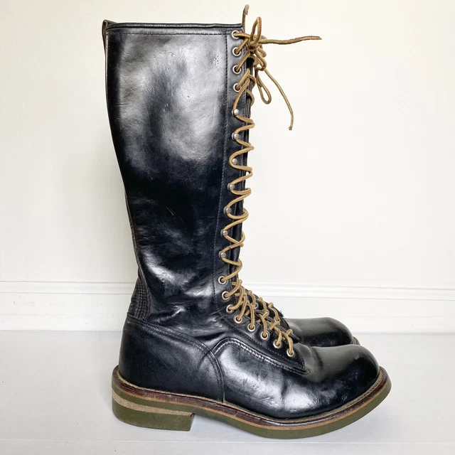 VTG 60S RED Wing Lineman 650 Green Cork Sole Steel Toe Tall Boots Men ...