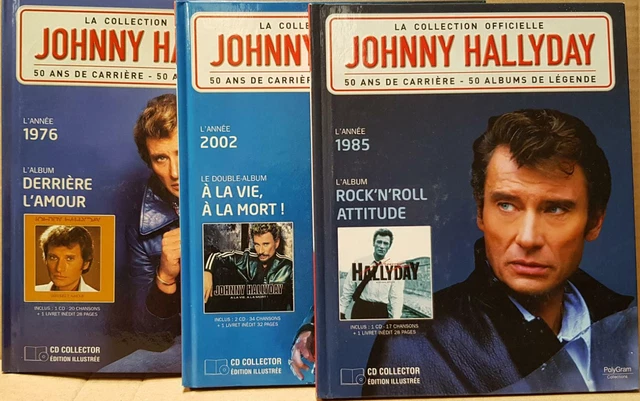 JOHNNY HALLYDAY - Collection Officielle - 3 Livrets + CDs 1976 + 1985 ...