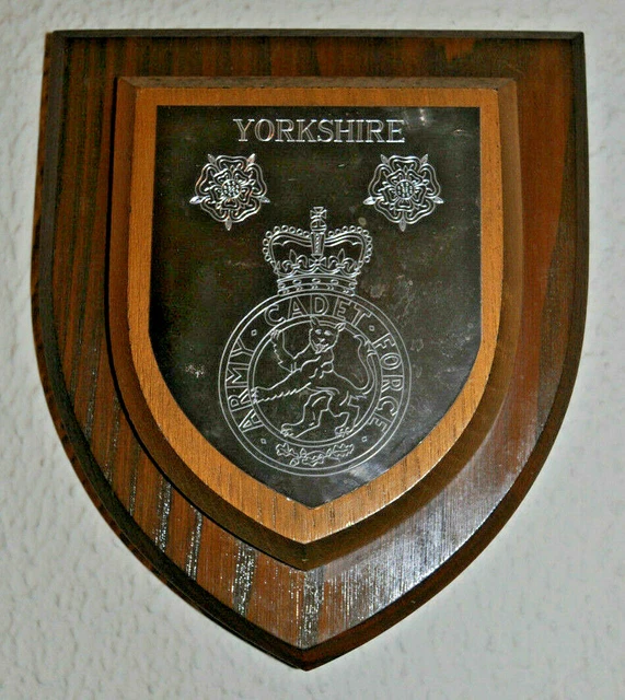 YORKSHIRE ARMY CADET Force regimental mess wall plaque crest shield ACF ...