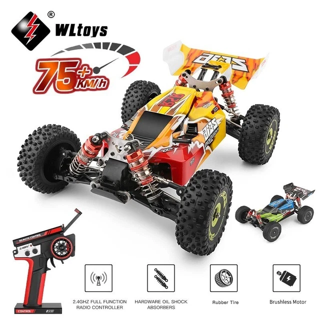 WLTOYS 144010 144001 75KM/H 2.4G RC Car Brushless 4WD Electric High ...